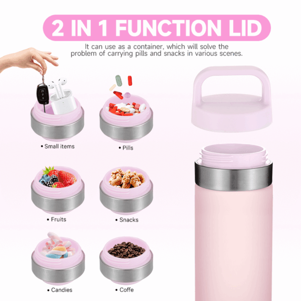 2 In 1 Plastic Water Bottle With Lid - Everichhydro
